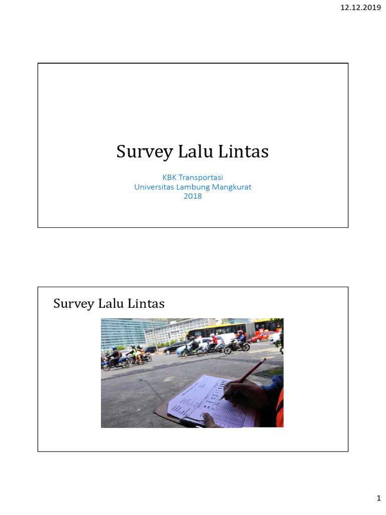 Survey Lalu Lintas | PDF