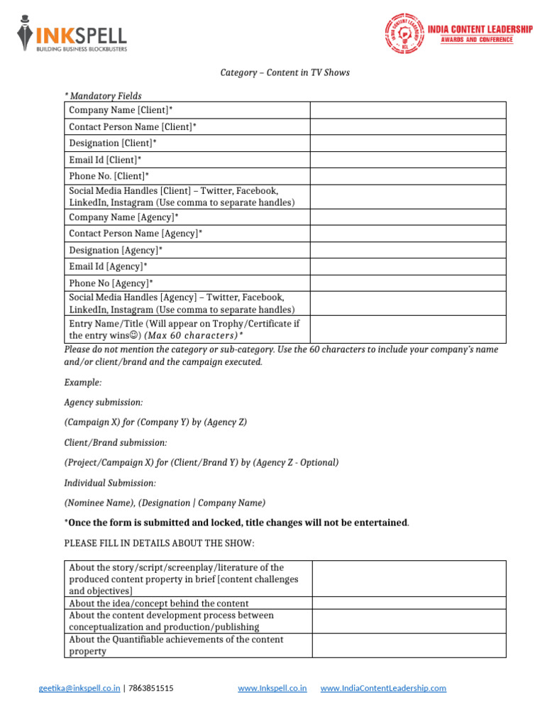 ICL (Offline Form) - Content in TV Shows | PDF | Software | Digital Technology