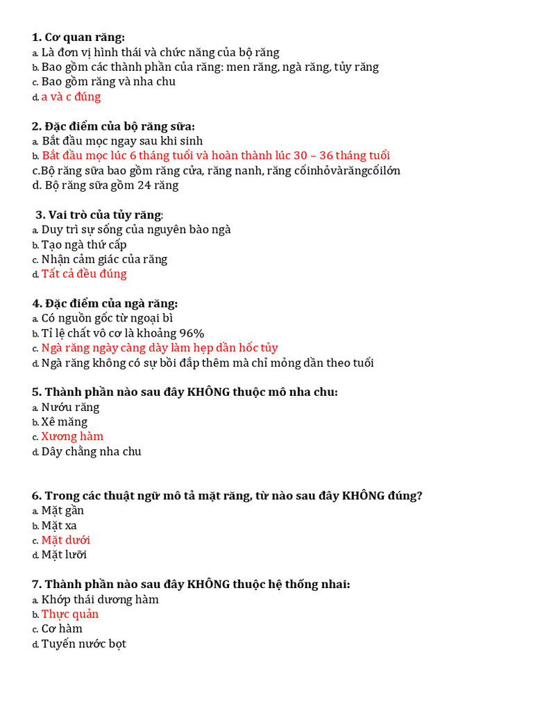 100 CÂU TRẮC NGHIỆM RHM 1 | PDF