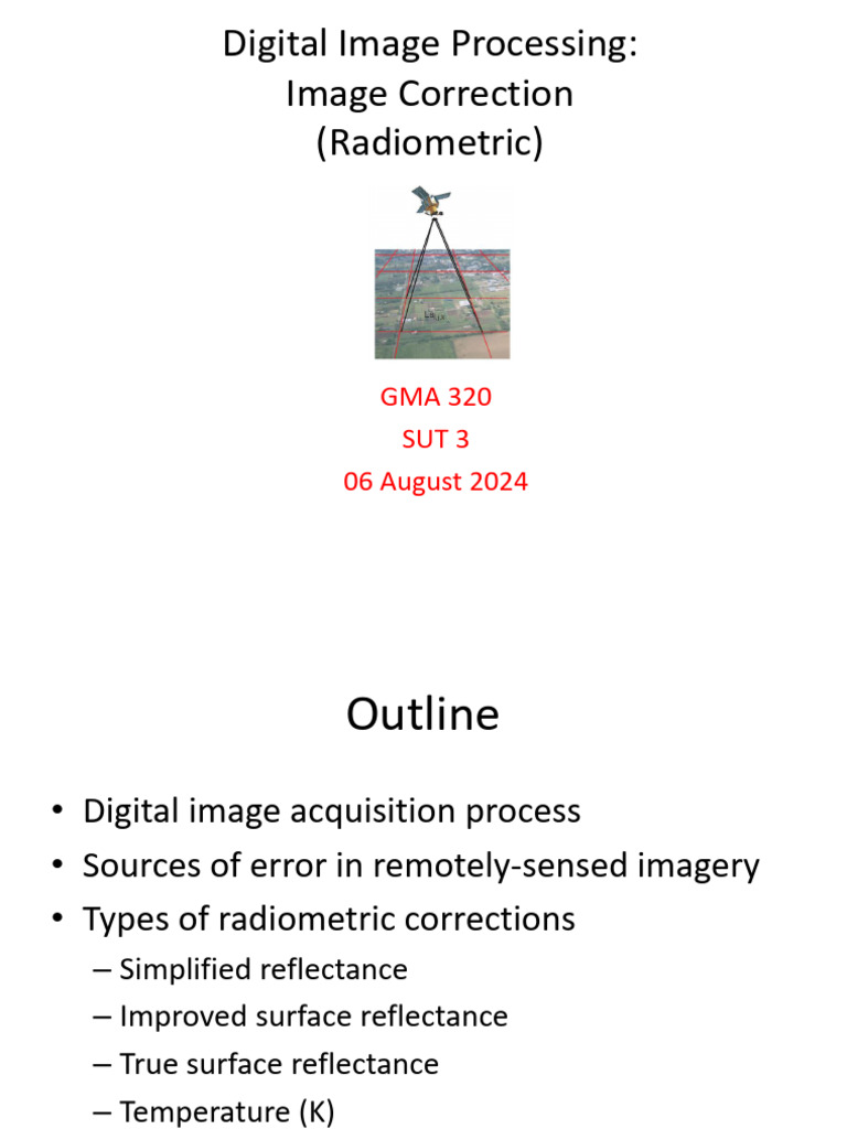 SUT3 Radiometric Correction | PDF | Reflectance | Remote Sensing