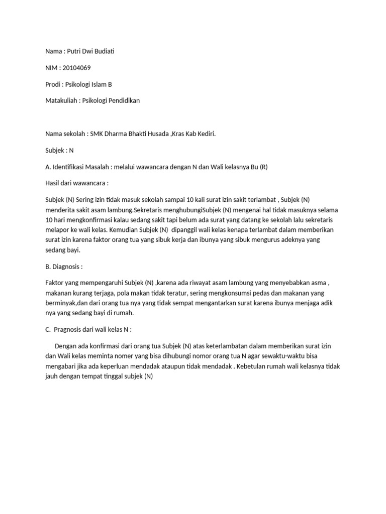 Tugas Psi Sekolah | PDF