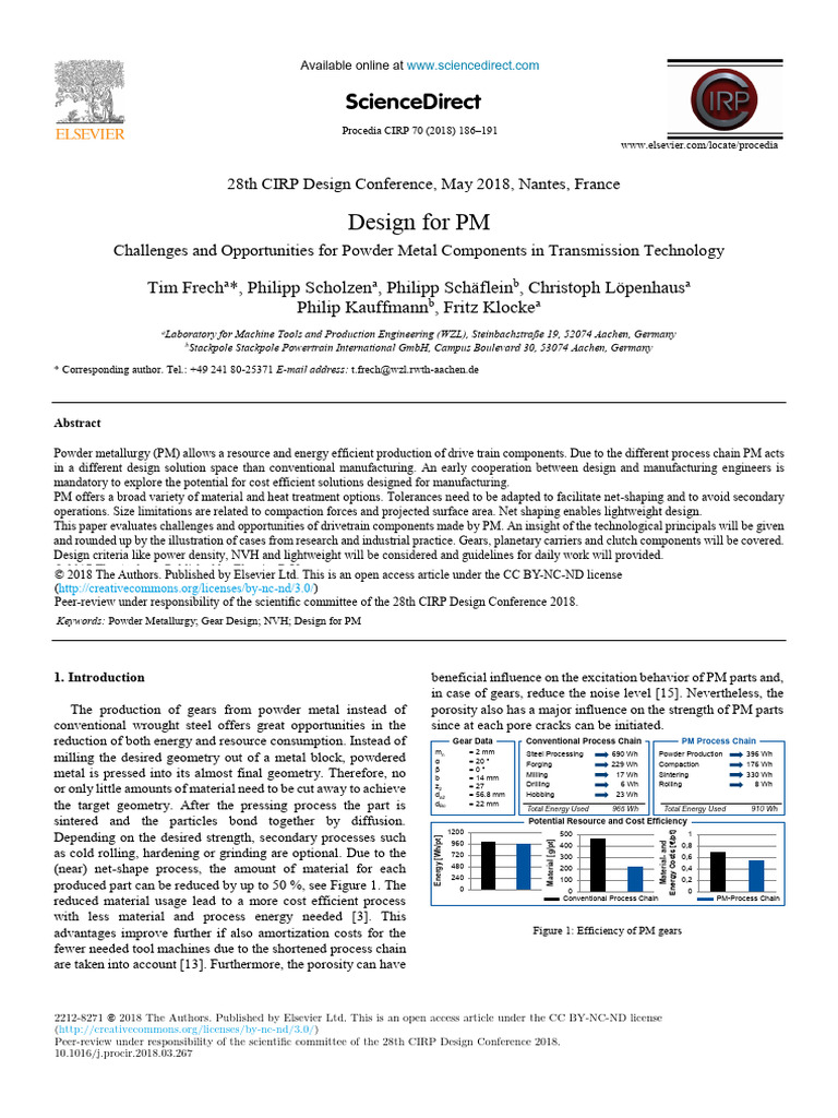 Design For PM Challenges and Opportunities For Powder Metal Components in Transmission ...