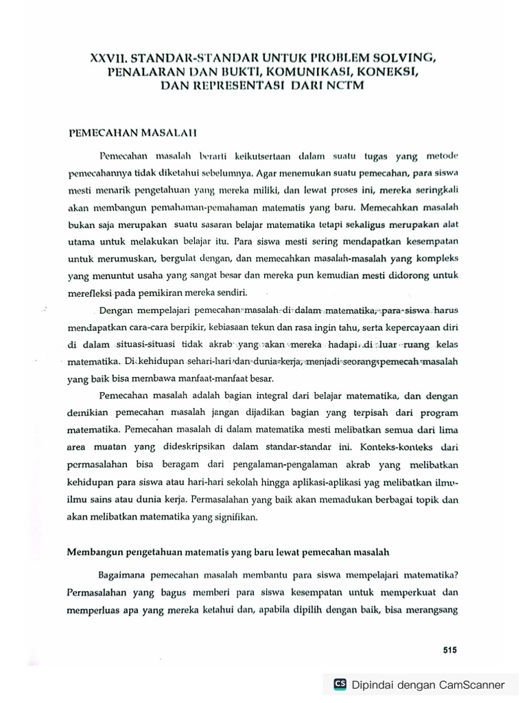 BAB 27_STANDAR-STANDAR UNTUK PROBLEM SOLVING, PENALARAN DAN BUKTI, KOMUNIKASI, KONEKSI, DAN ...