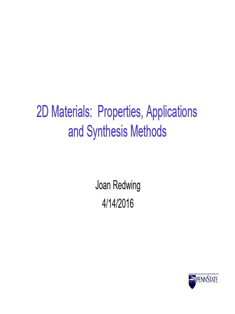 2D Materials - Properties, Applications | PDF | Graphene | Solid State ...