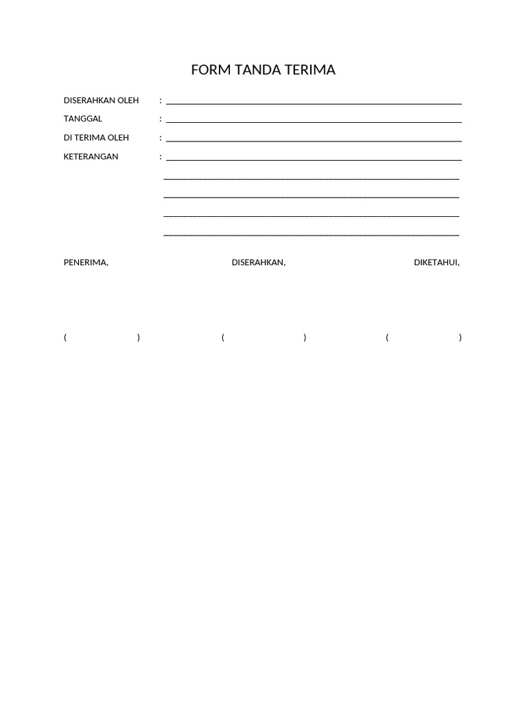 Form Tanda Terima | PDF