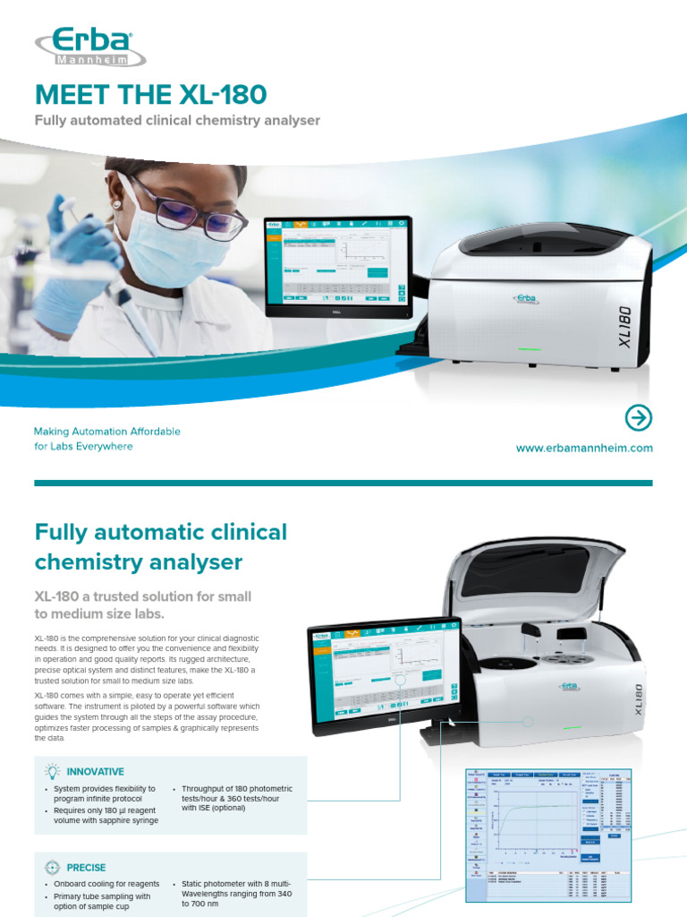 Erba XL 180 Brochure 1 | PDF | Assay | Litre
