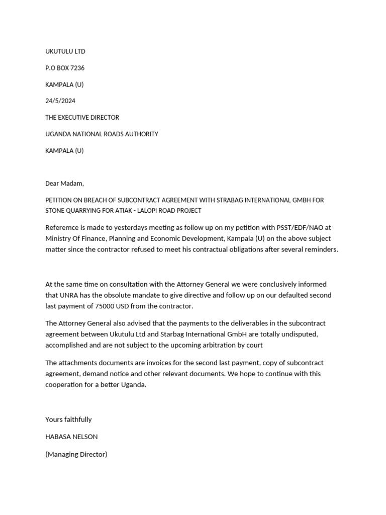 Petition UNRA | PDF
