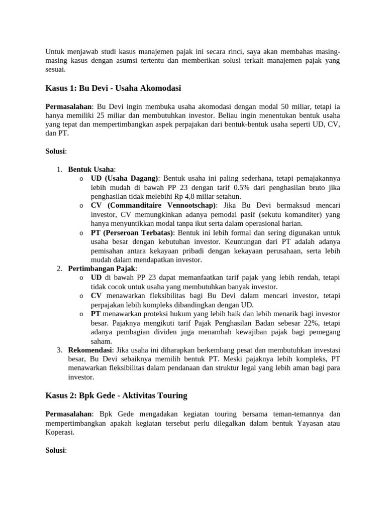 Jawaban Study Kasus | PDF