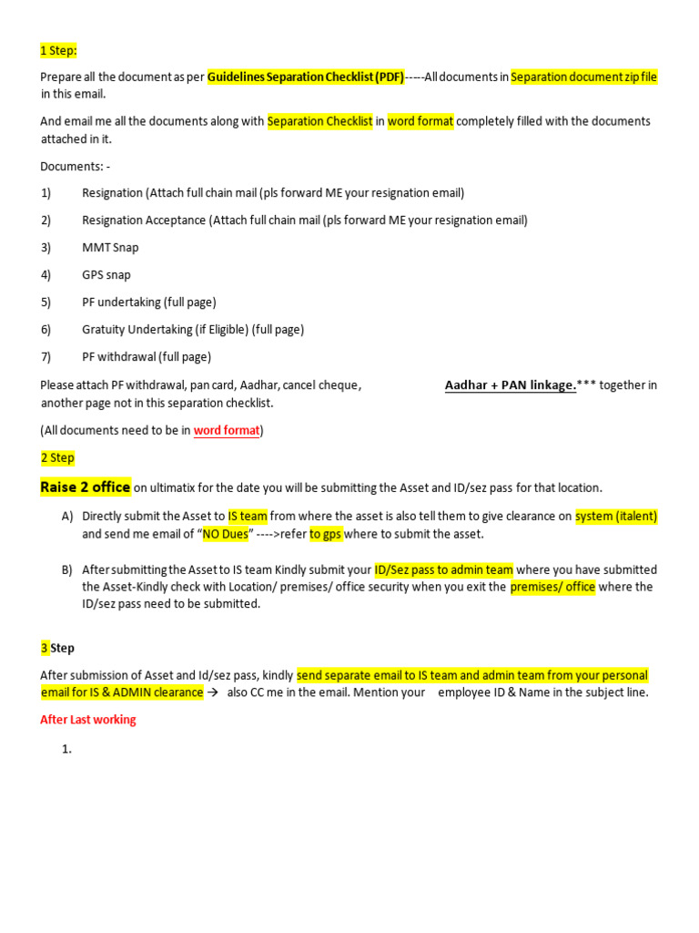 TCS Employee Separation Guide | PDF