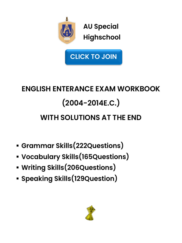 English Entrance Exam Workbook | PDF