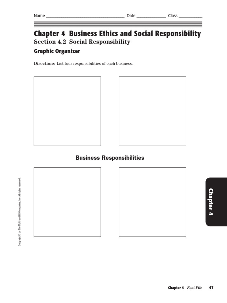 business etics chartsch 4 graphic organizer | PDF