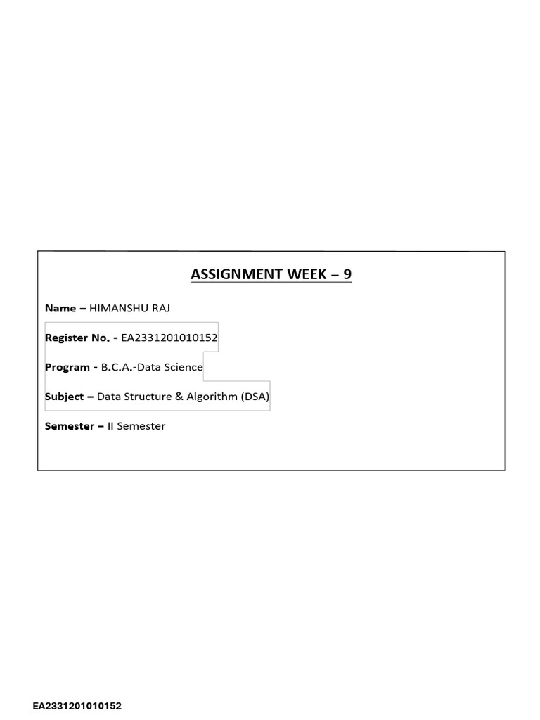Data Sturcture And Algorithm Week 9 Pdf Applied Mathematics Theoretical Computer Science