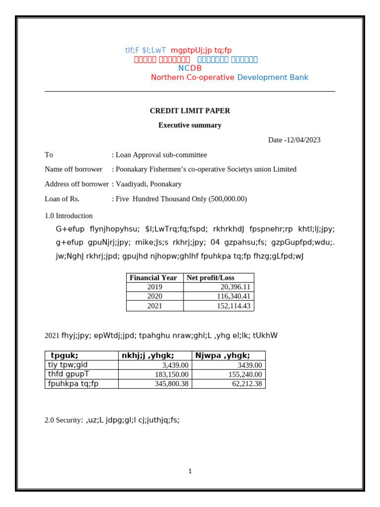 Poonakary loan credit Limit Paper at | PDF | Personal Finance | Money
