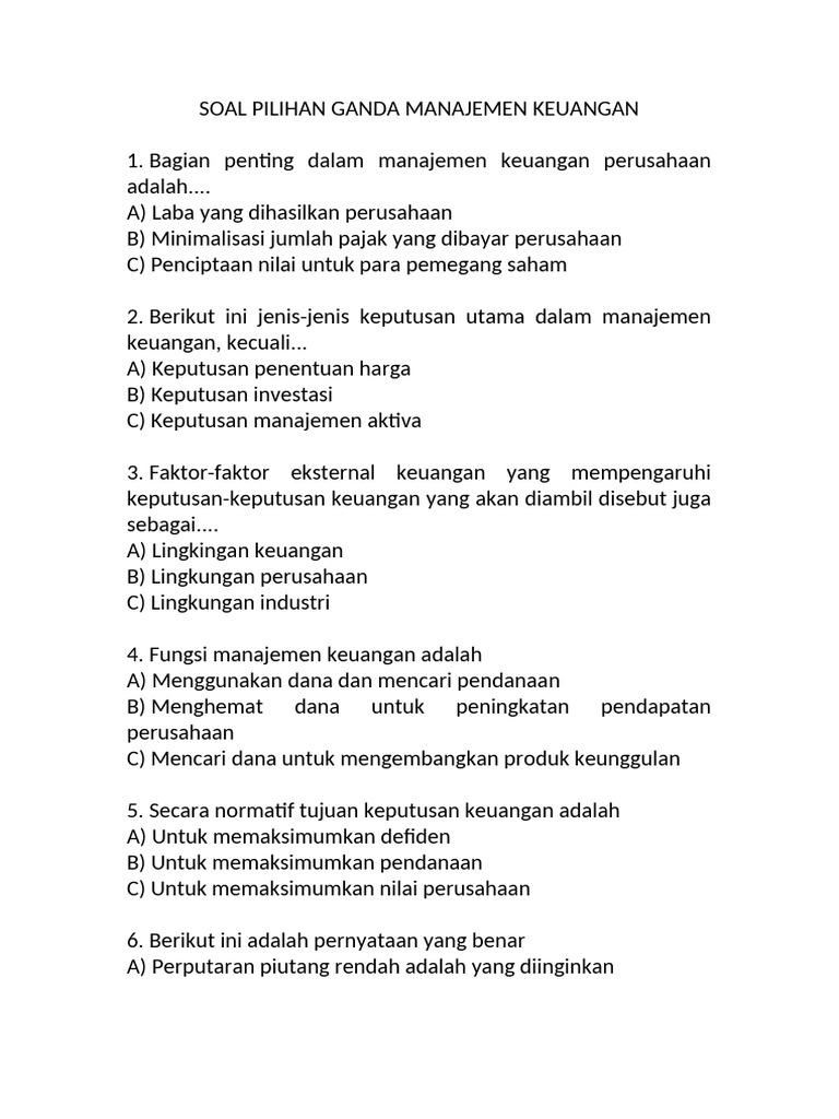 Manajemen Keuangan dan Defiden | PDF