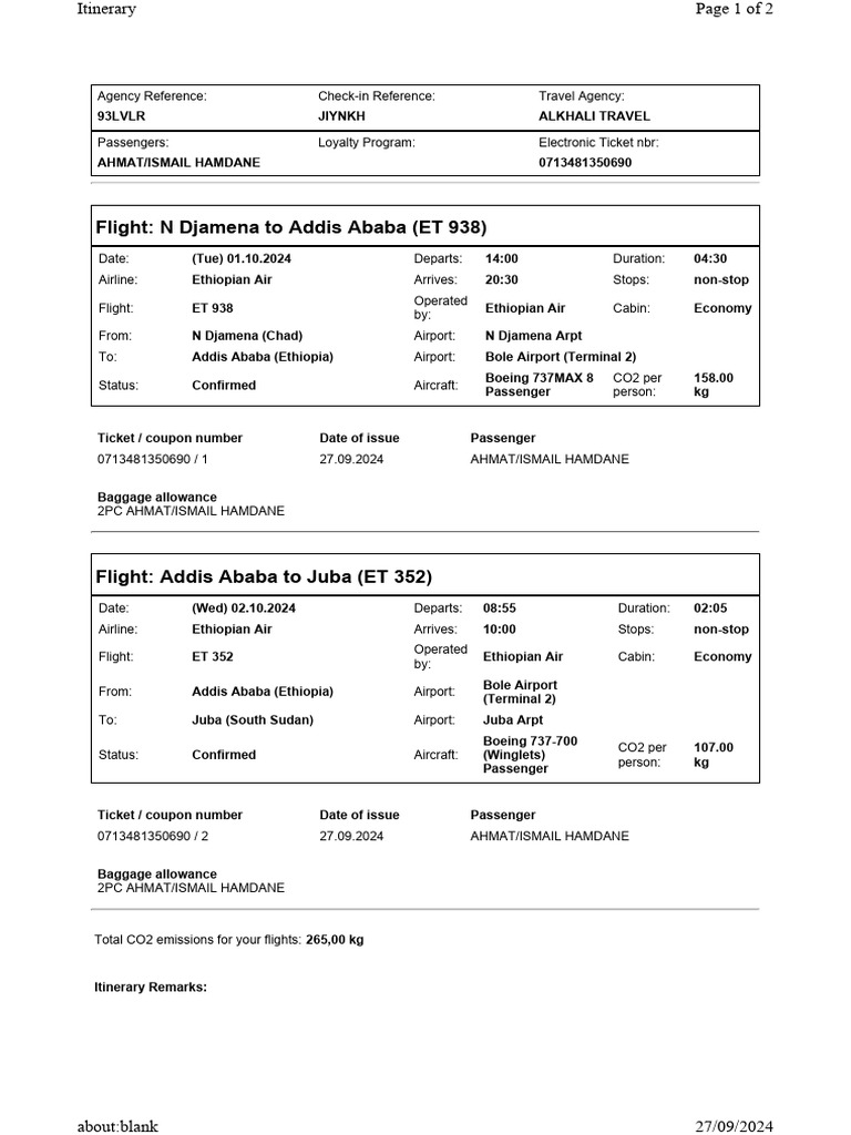 ticket JUBA | PDF | Aviation | Aircraft