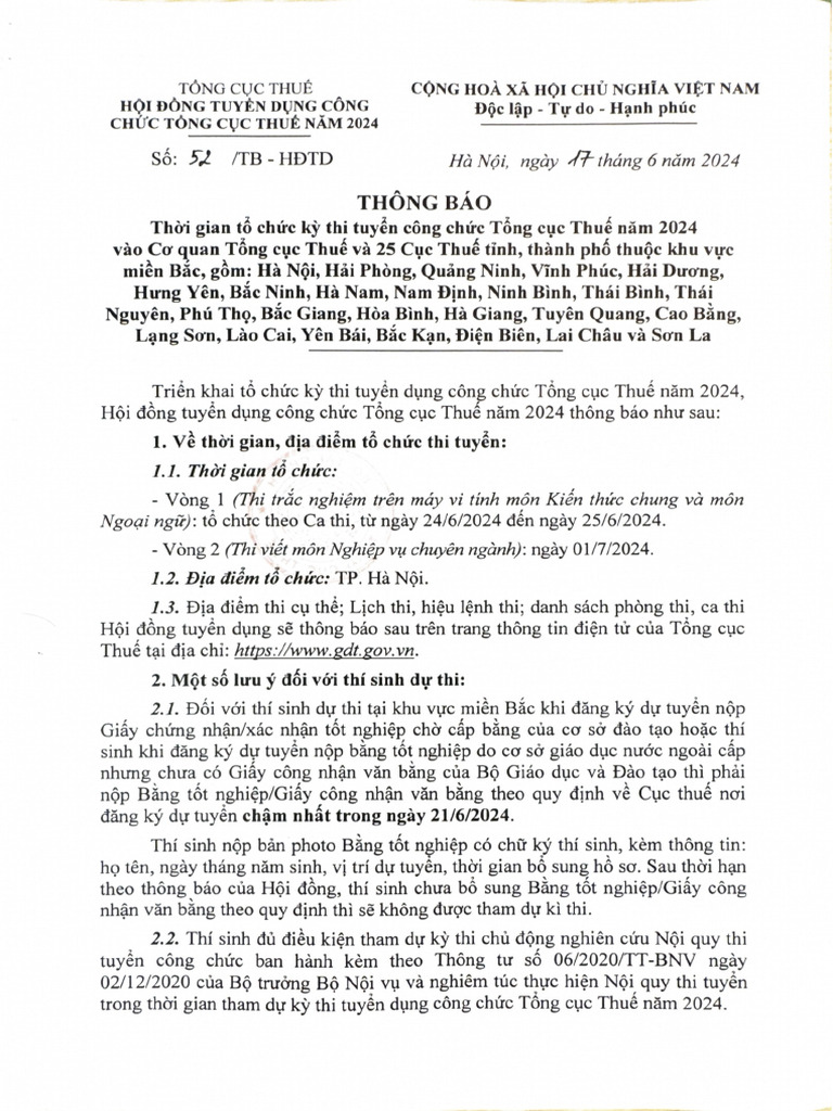 CV+52 17062024 TB+lich+thi+MB | PDF