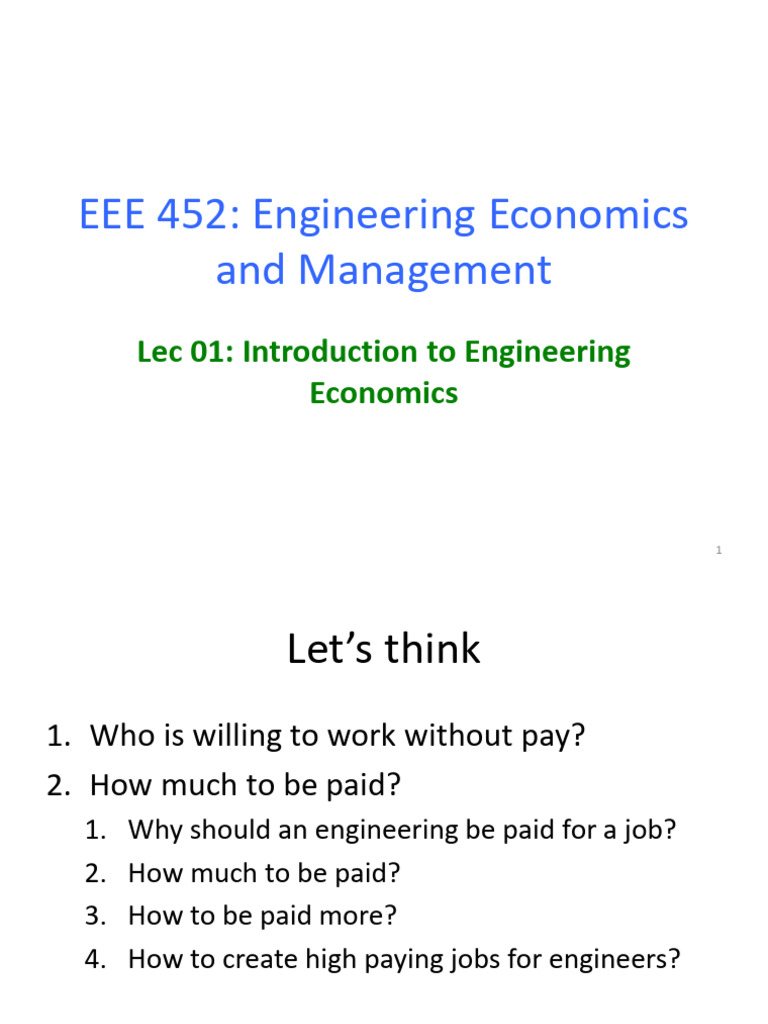 EEE 452 Lec 01_merged | PDF | Production Function | Long Run And Short Run