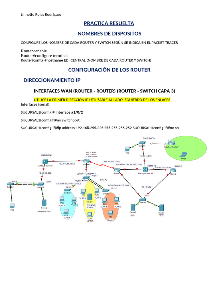 PRACTICA RESUELTA Alumno | PDF | Enrutador (Computación) | Dirección IP