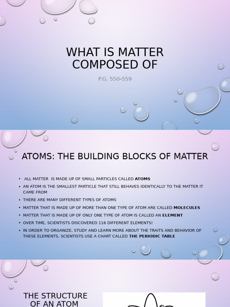 Composition of Matter: Atoms and Elements | PDF