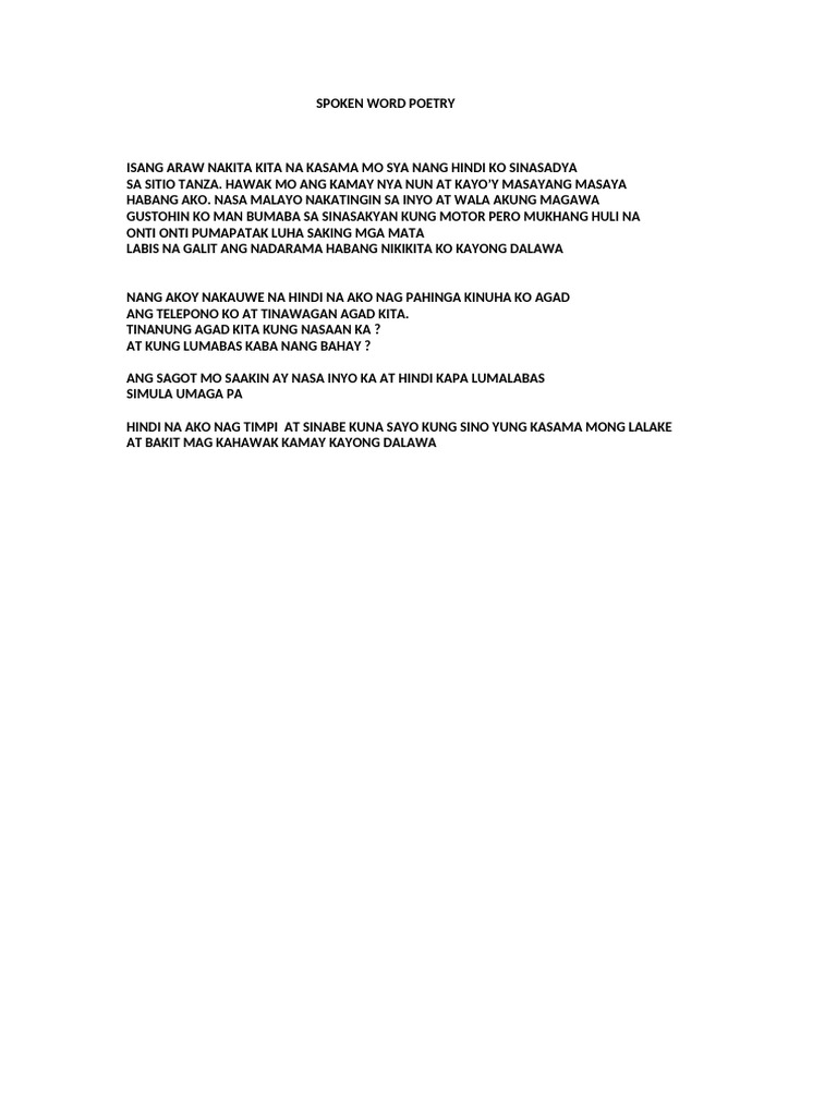 Spoken Word Poetry | PDF