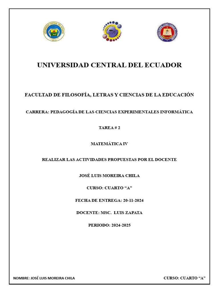 MATE IV TAREA 2 | PDF