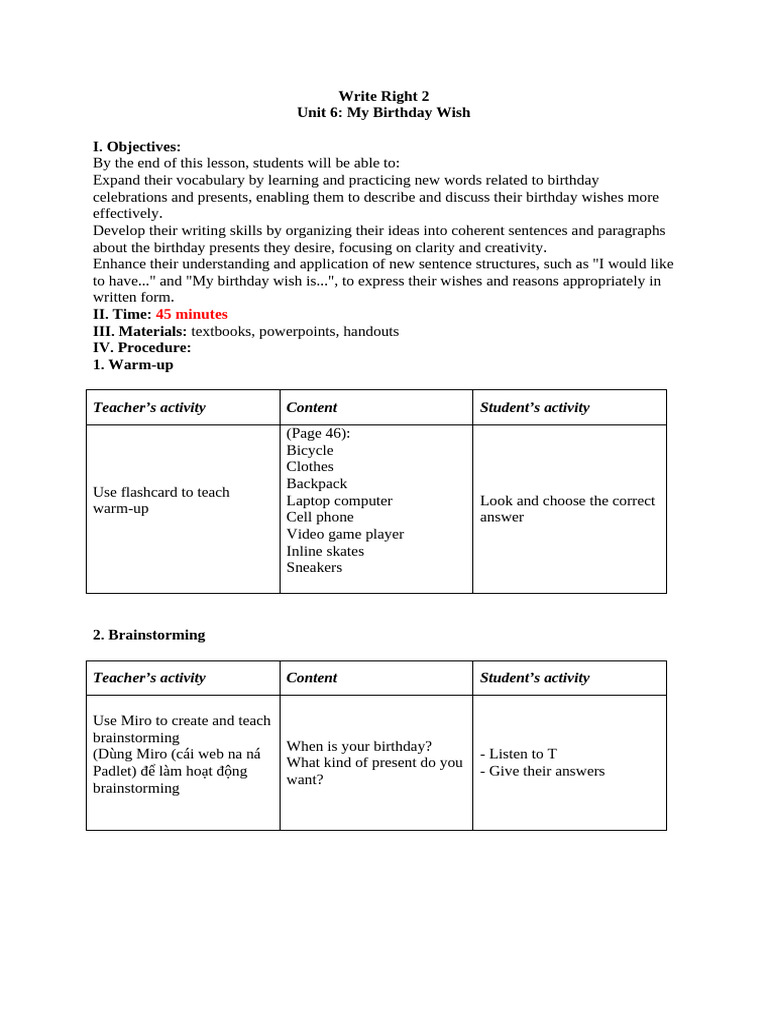 Write Right 2 - Repaired (Lesson Plan) | PDF | Cognition | Cognitive Science