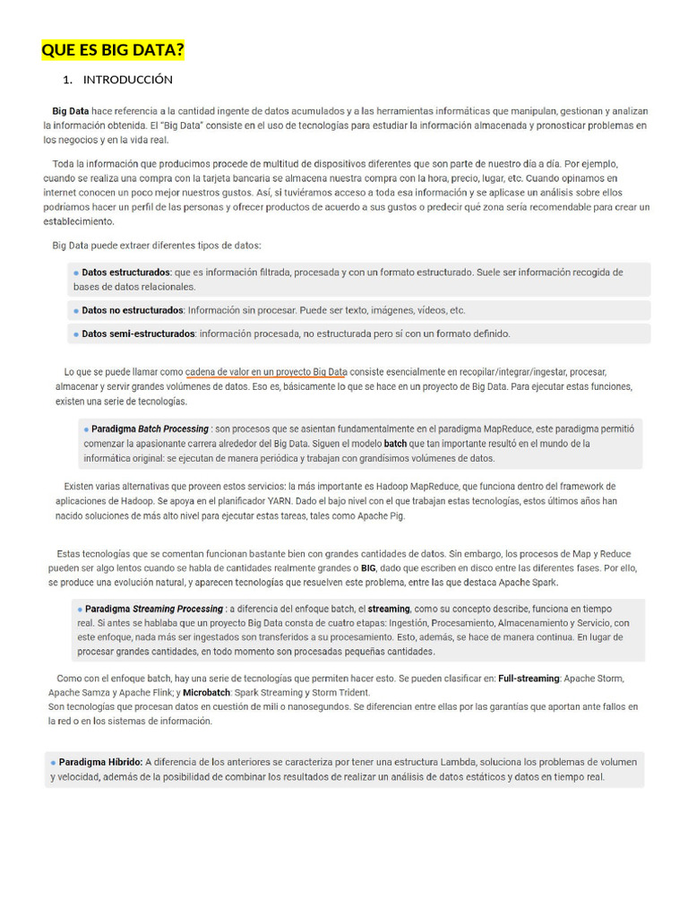 QUE ES BIG DATA | PDF | Big Data | Apache Hadoop QUE ES BIG DATA | PDF | Big Data | Apache Hadoop