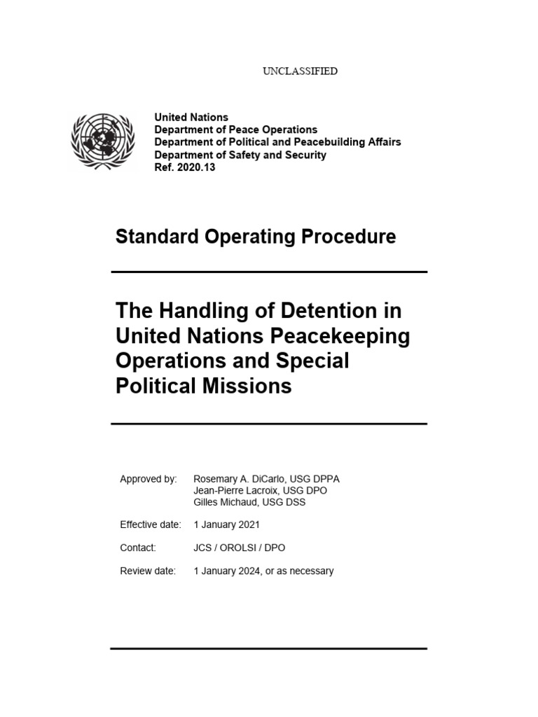 Dpo-2021-00276 Revised Sop On Detention Jan 2021 For Attachment | PDF ...