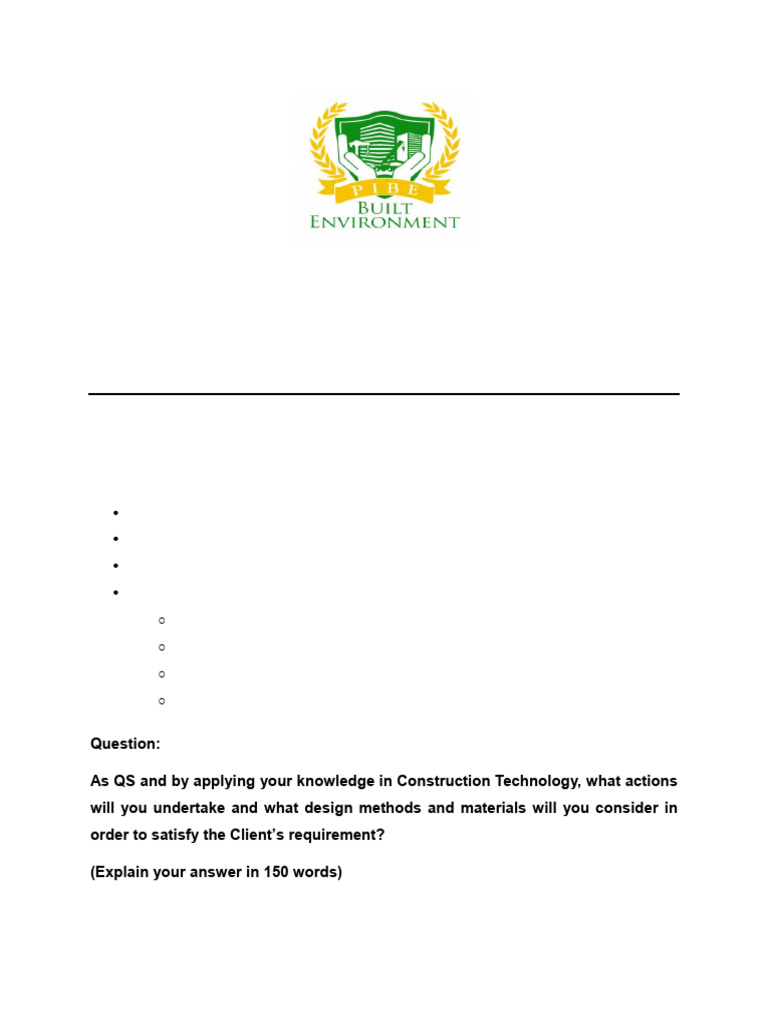 Construction Technology 1 - Seatwork No.1 | PDF