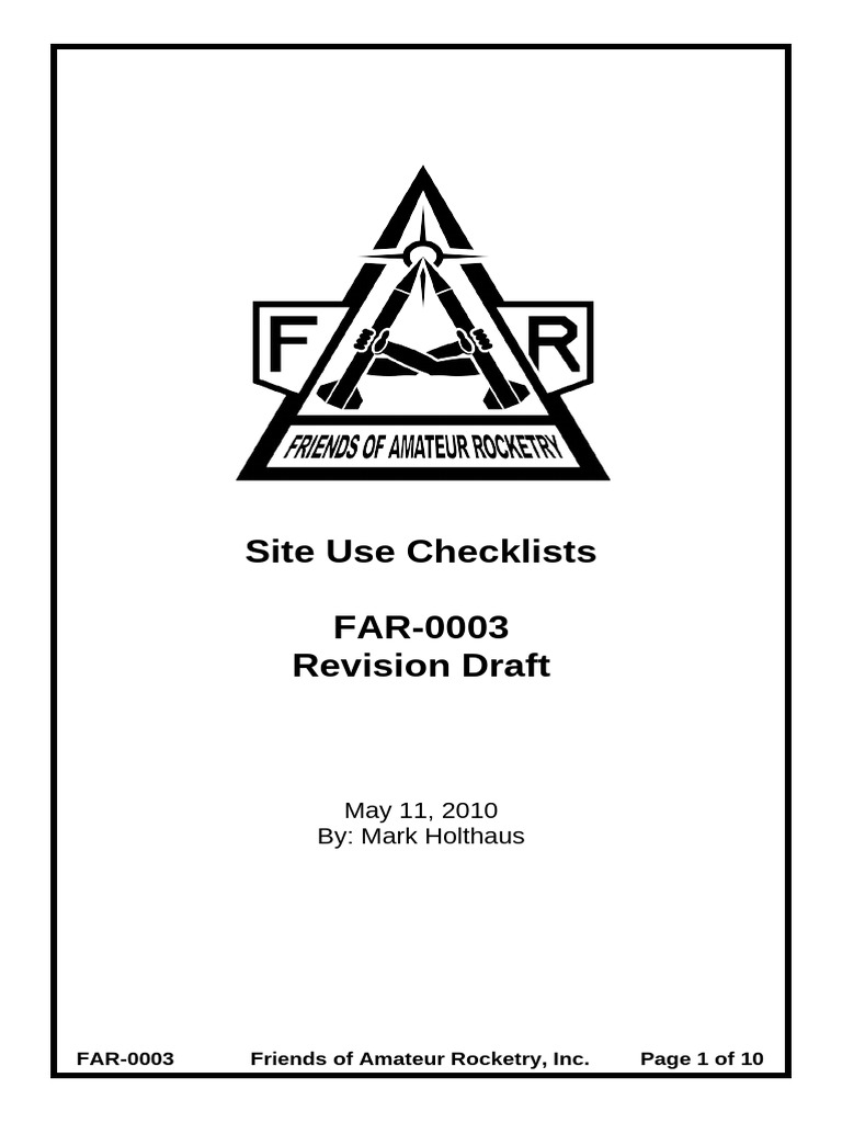 FAR-0003 Checklists | PDF | Rocket
