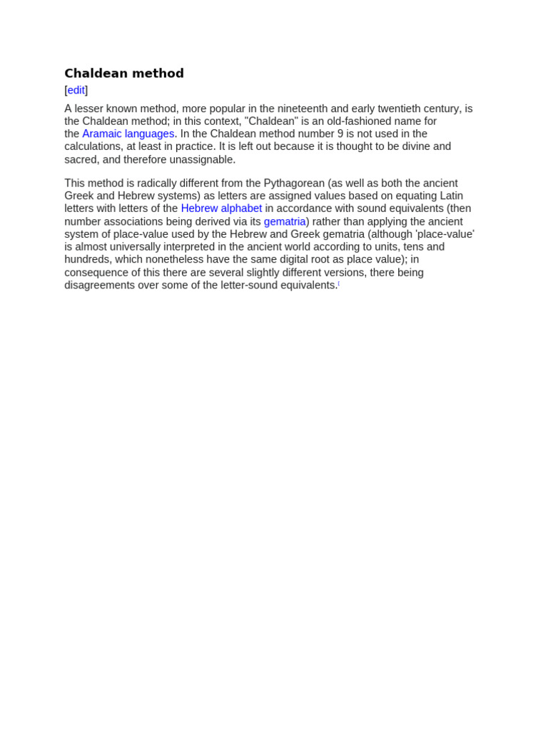 Chaldean Method | PDF