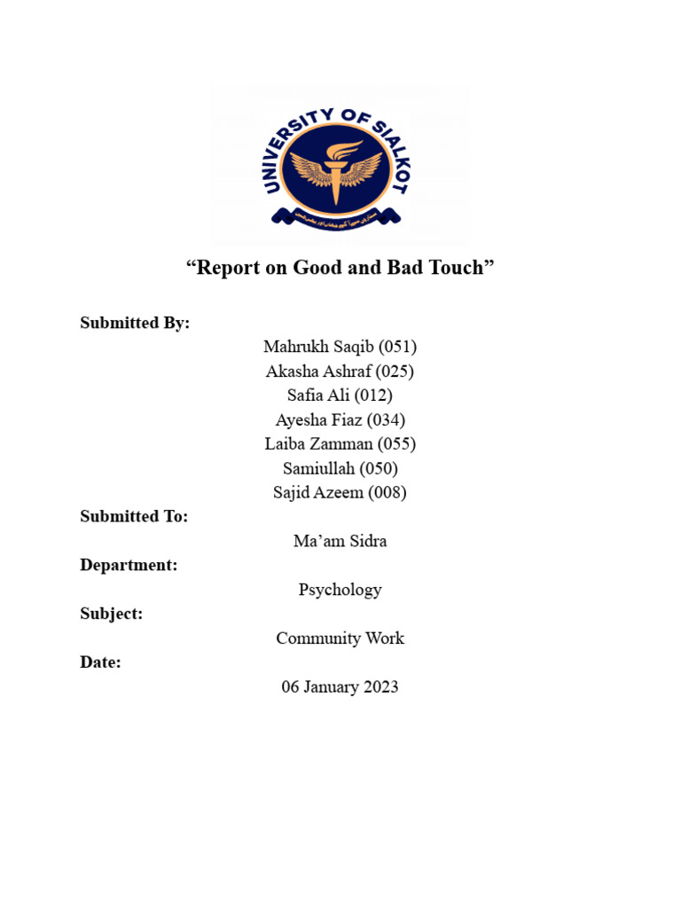 Report Good and Bad Touch | PDF