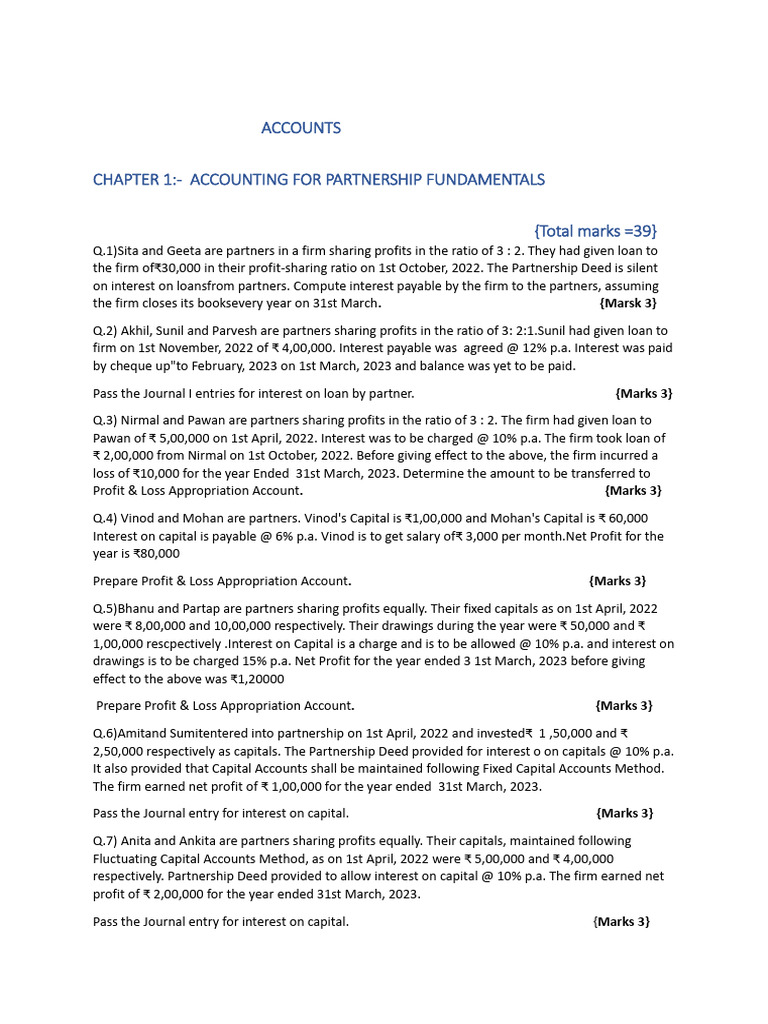 ACCOUNT1 Accounting For Partnership Funda | PDF | Interest | Balance Sheet