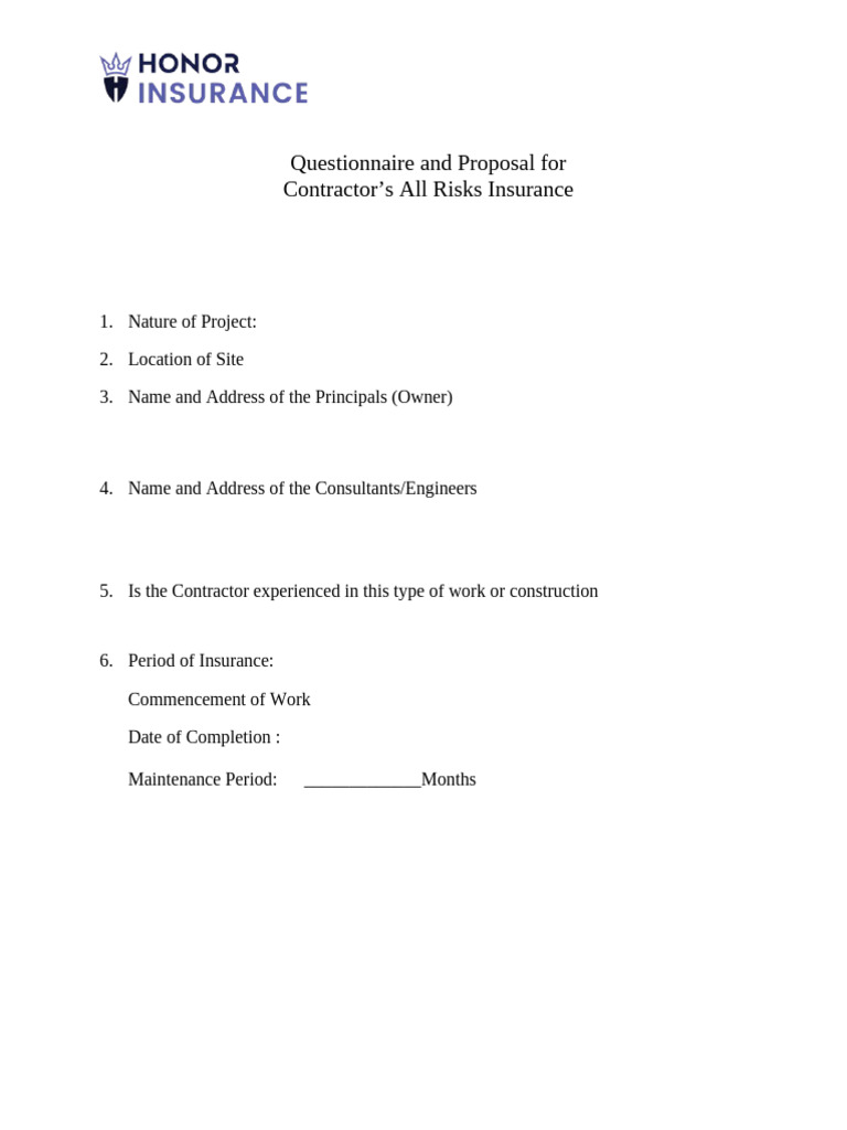 CAR PROPOSAL Form | PDF