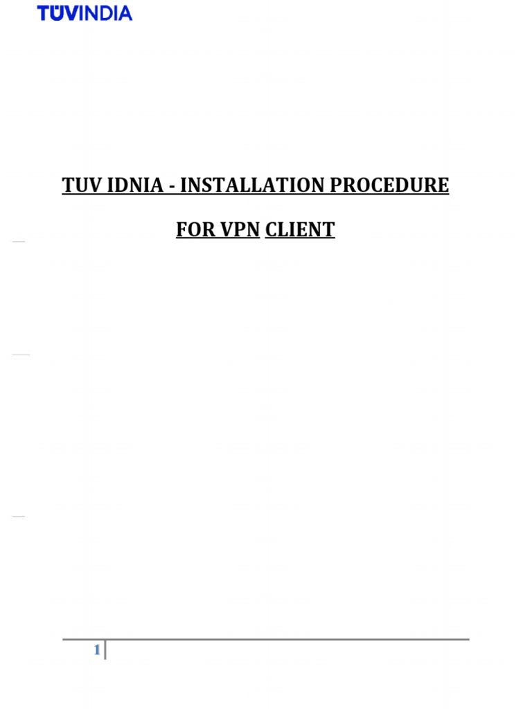 TUV India VPN Client Setup Guide | PDF