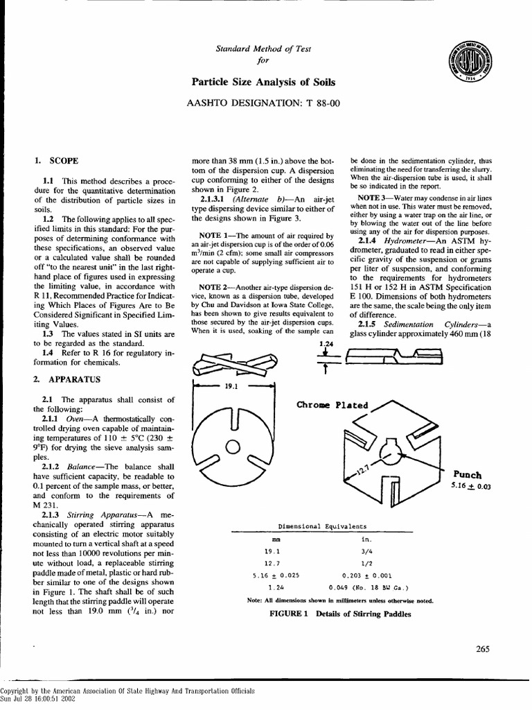 Aashto T88 - 2000 | PDF
