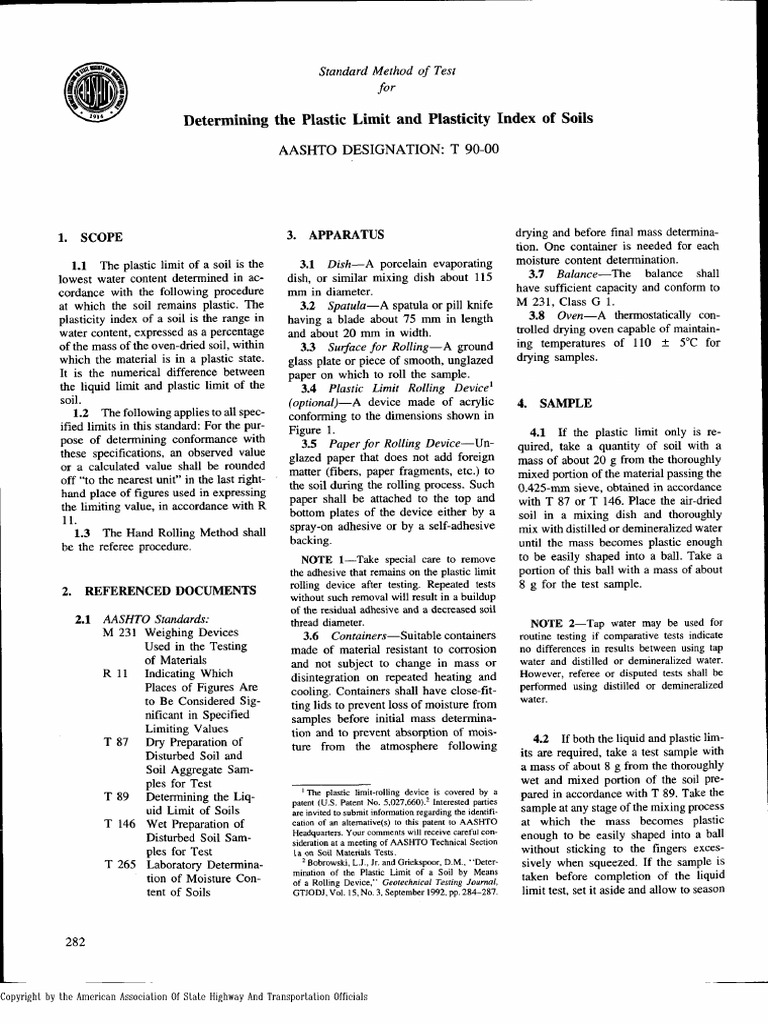 Aashto T90 - 2000 | PDF