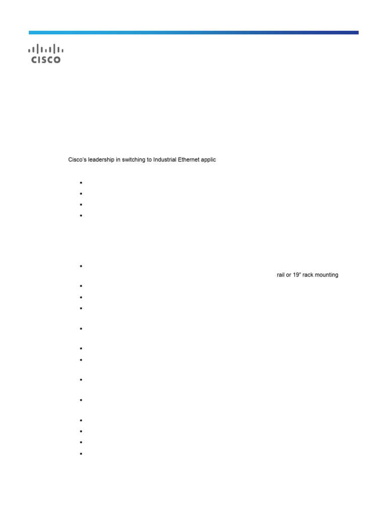 Cisco Industrial Ethernet 3000 L2 and L3 Series Switches Data Sheet ...