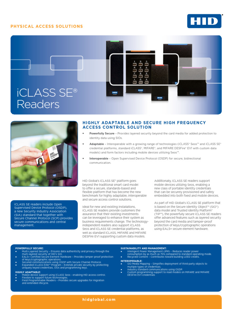 Iclass R40 Reader 920NTNNEK00000 | PDF | Access Control | Computer Engineering