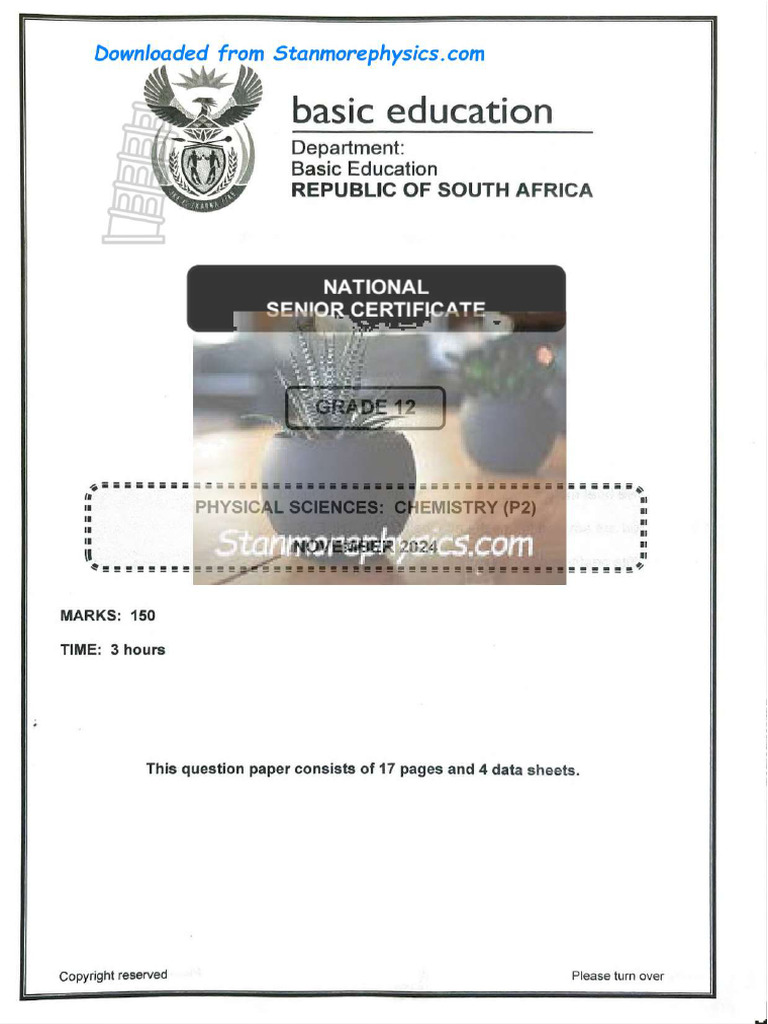 NSC Physical Sciences Grade 12 November 2024 P2 Only | PDF