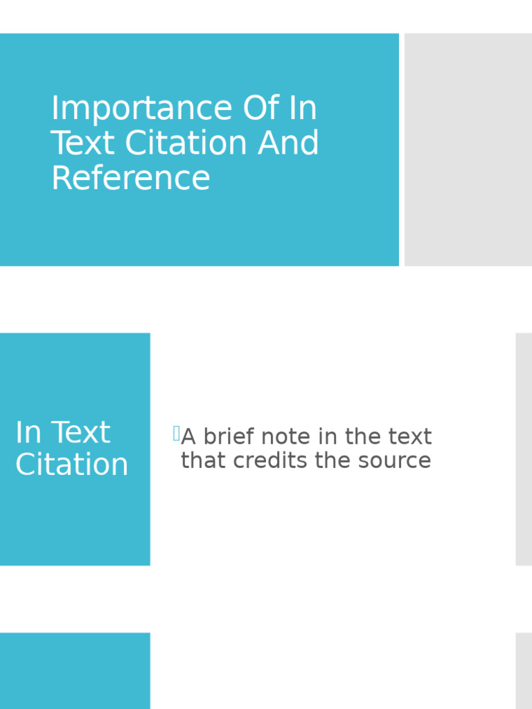 Importance of in Text Citation and References | PDF