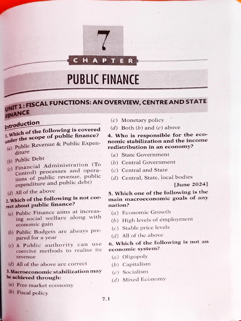 CH 7 Public Finance Taxman | PDF