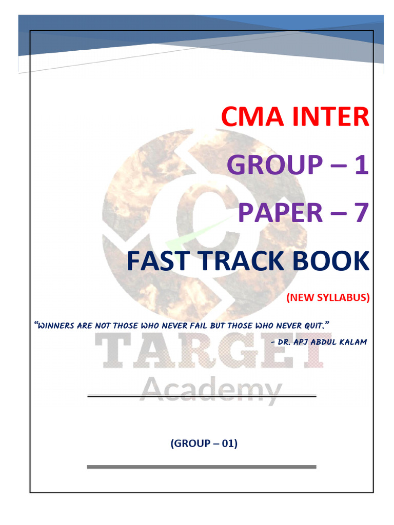 Cma Inter Paper-7 Booster Book | PDF | Taxes | Tax Deduction