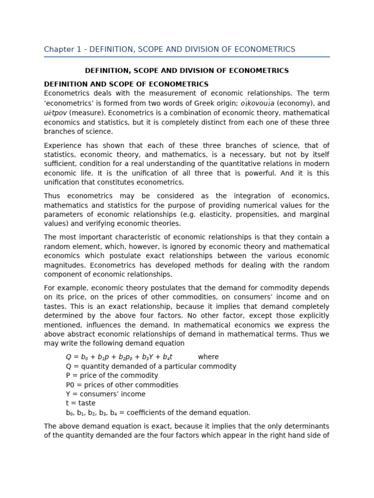 Econometrics: Theory & Application | PDF | Statistics | Econometrics