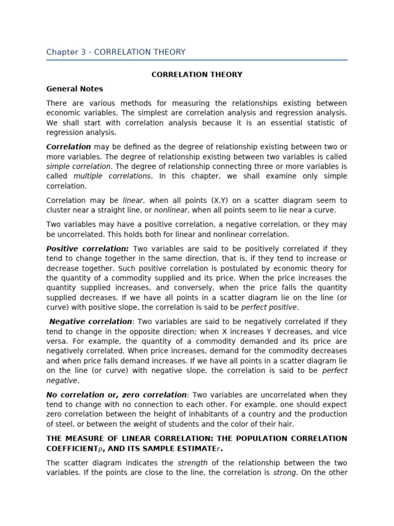 Chapter 3 - CORRELATION THEORY | PDF | Multivariate Statistics ...