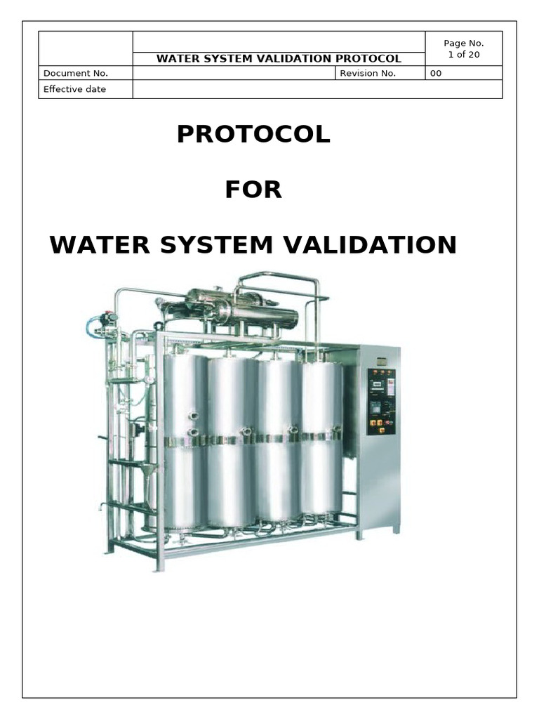 Water System Validation Protocol | PDF | Boiler | Distillation