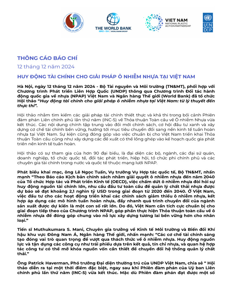 PRESS RELEASE - Workshop On Unlocking Finance | PDF