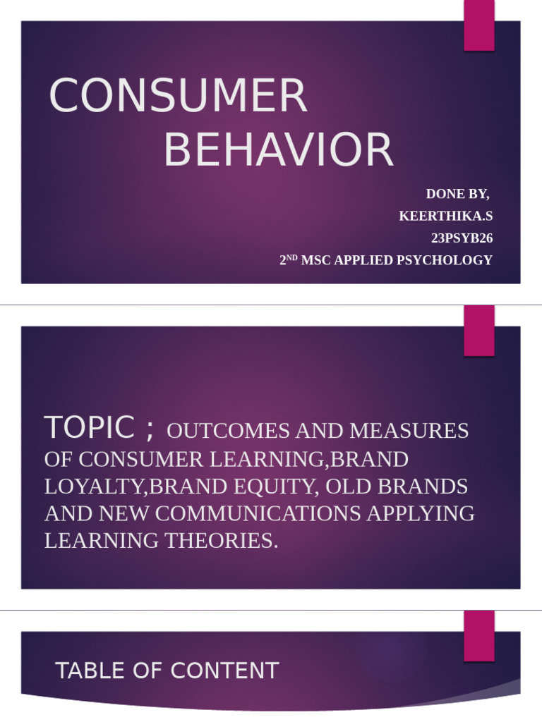 Consumer Behaviour | PDF | Brand | Consumer Behaviour