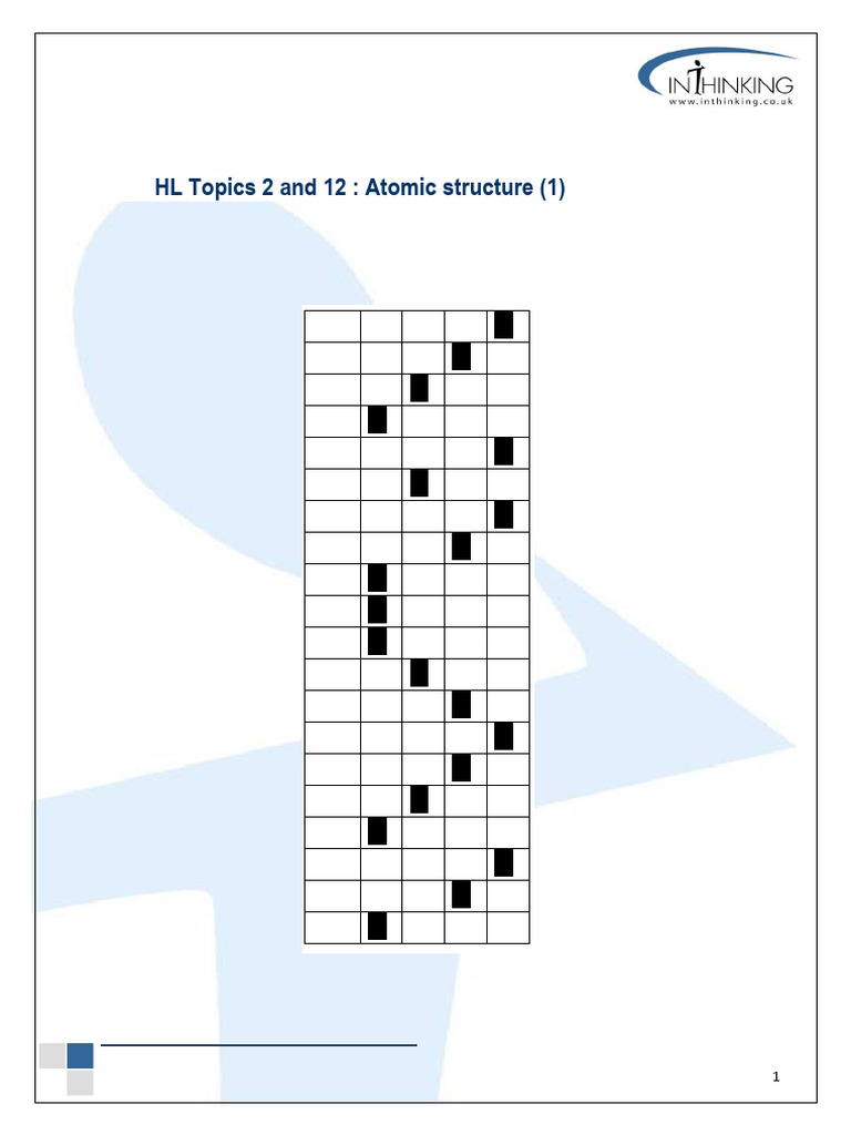 HL Topic 2 &12 Atomic structure answers | PDF