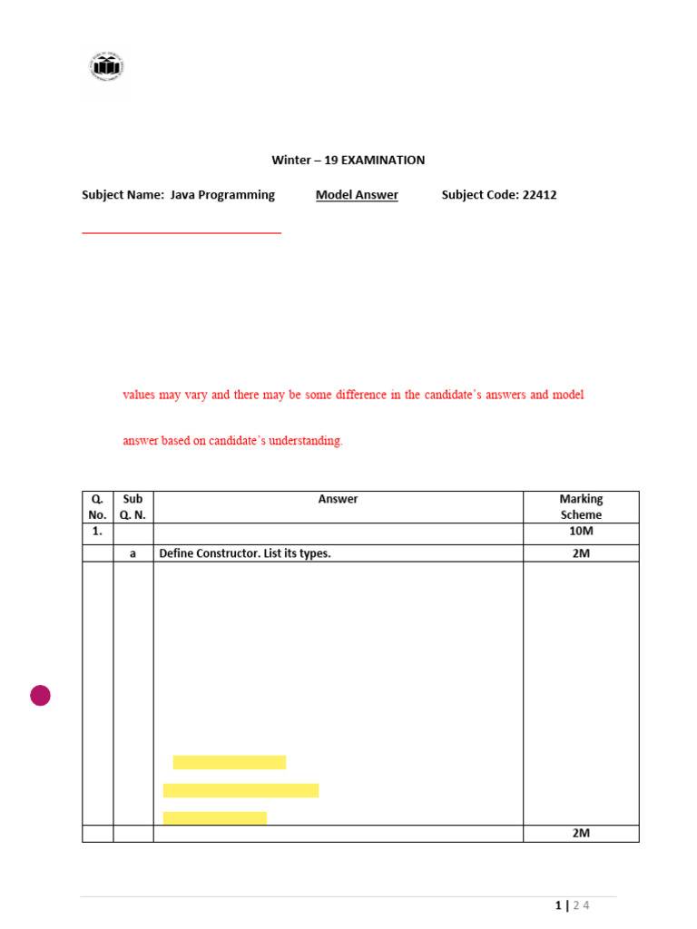 2019 Winter Model Answer Paper (Msbte Study Resources) | PDF ...